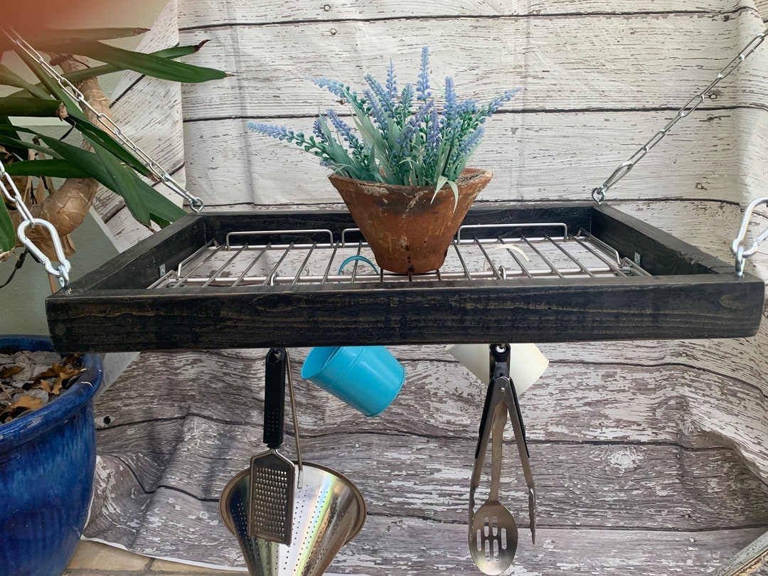 Reclaimed Hanging Pot Rack Choice of Finish White, Black or Old ...
