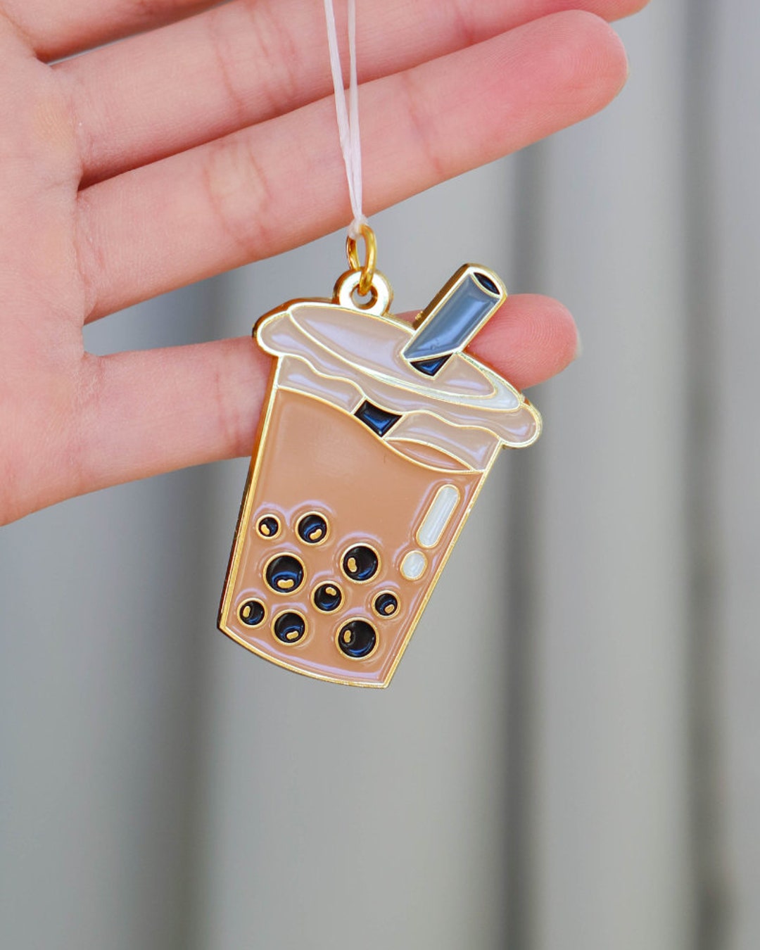Boba Milk Tea Christmas Ornament Gold Enamel Gift for Foodie Boba ...