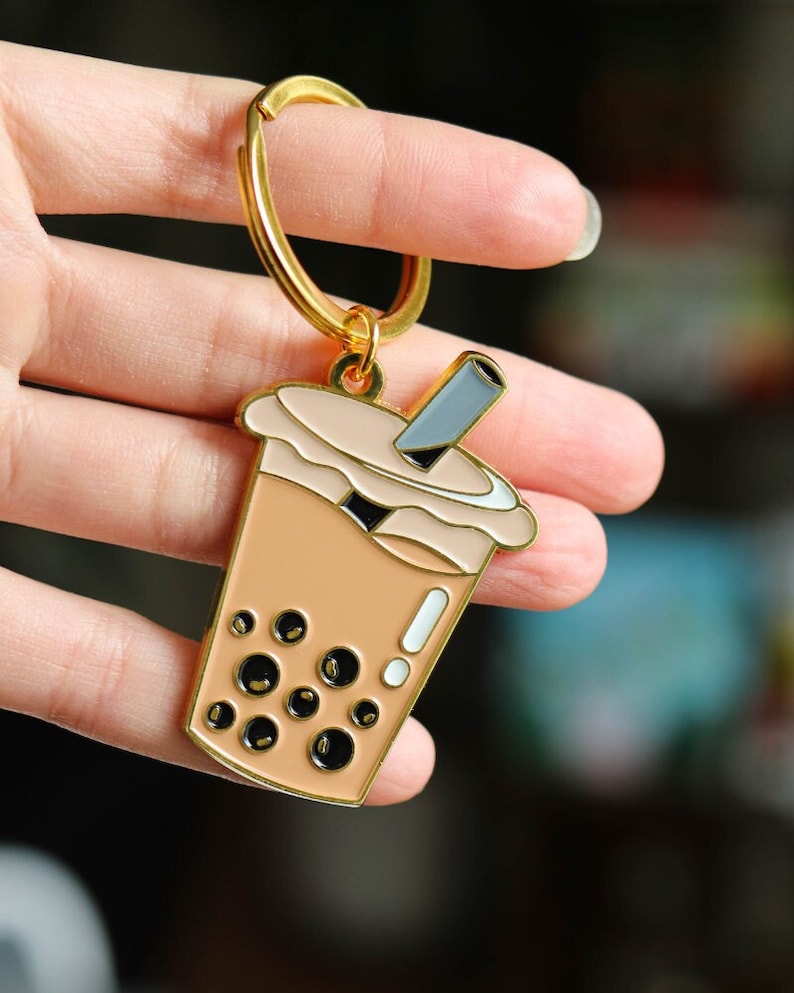 Boba Milk Tea Keychain Gift for Foodie Boba Lovers Keychain Gift for ...