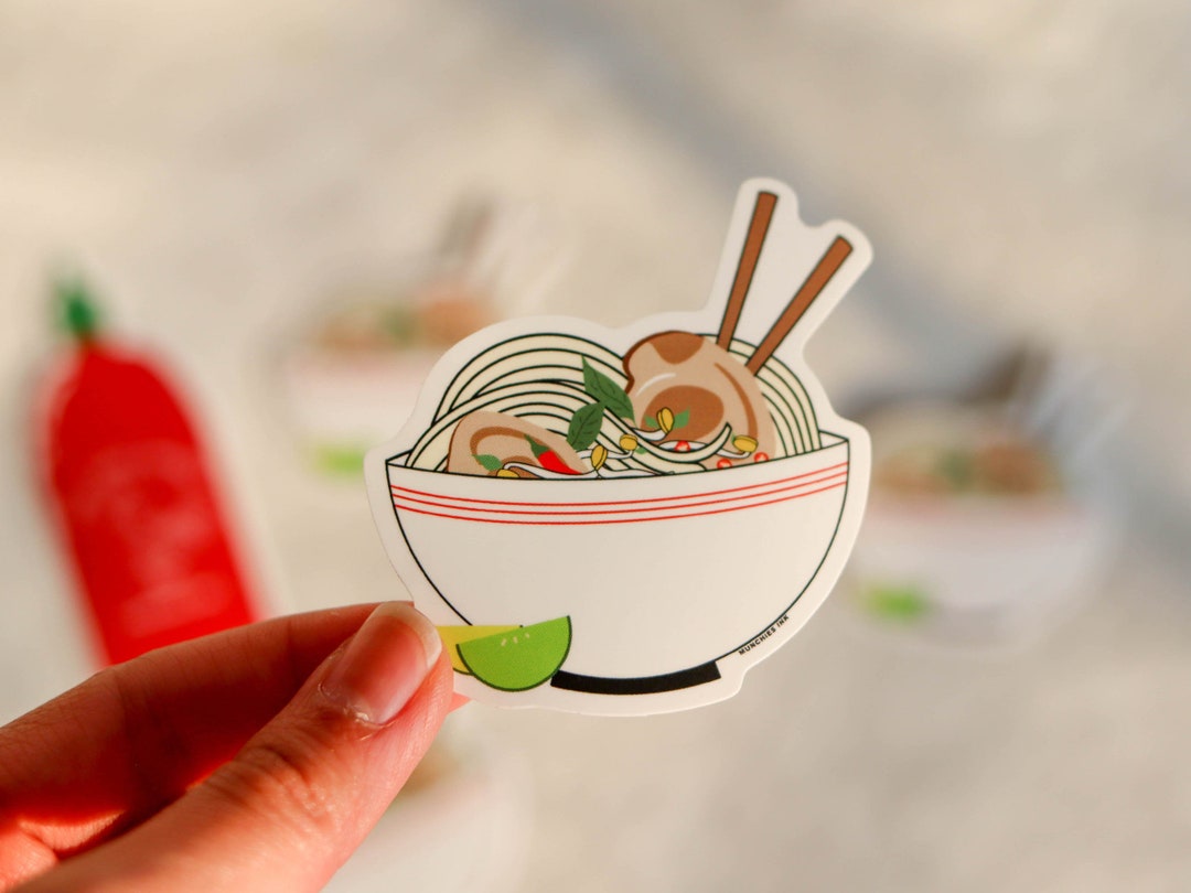 Vietnamese Pho Bowl Sticker Vietnamese Food Sticker Vietnamese Decal ...