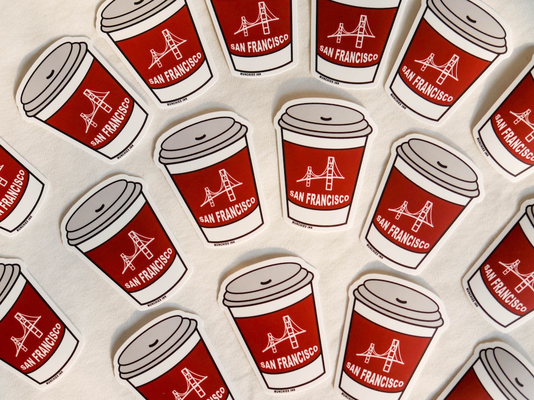 San Francisco Coffee Cup Sticker SF Waterproof Travel Sticker Coffee ...