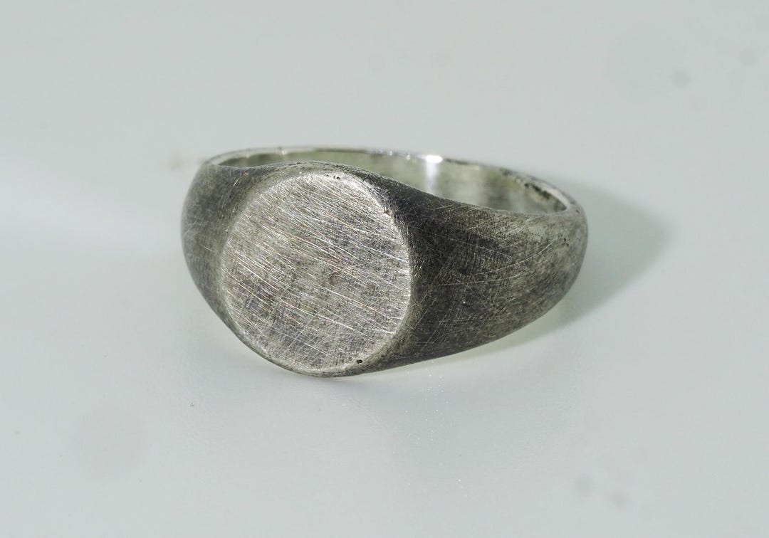Vintage Sterling Silver Signet Ring - Classic Oval 18mm X 15mm - Blank ...