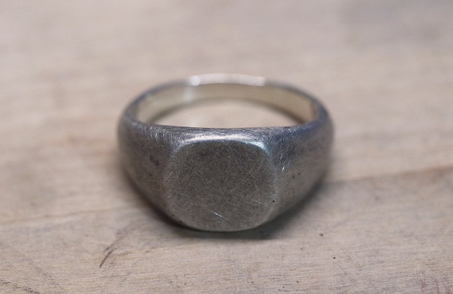 Vintage Sterling Silver Signet Ring Blank Oxidized Worn - Etsy