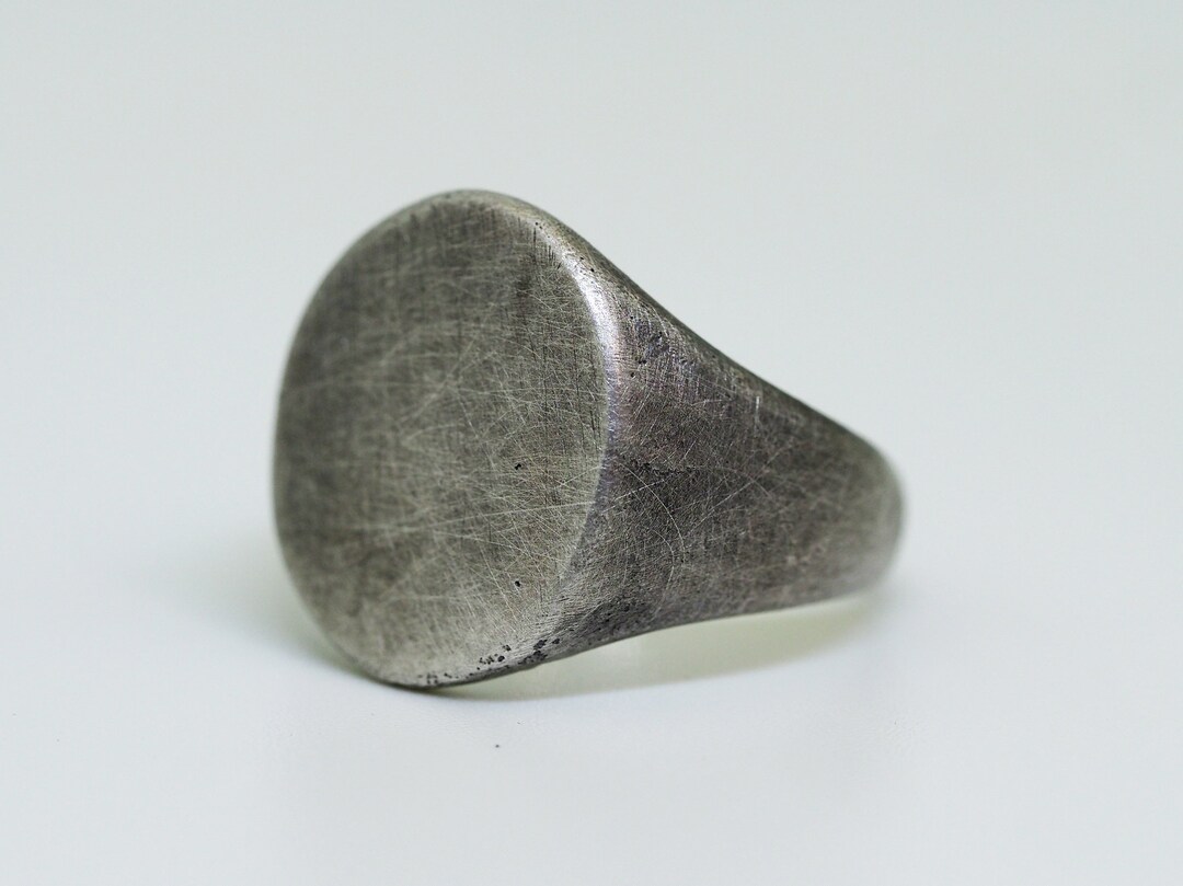 Vintage Sterling Silver Signet Ring - Classic Oval 18mm X 15mm - Blank ...