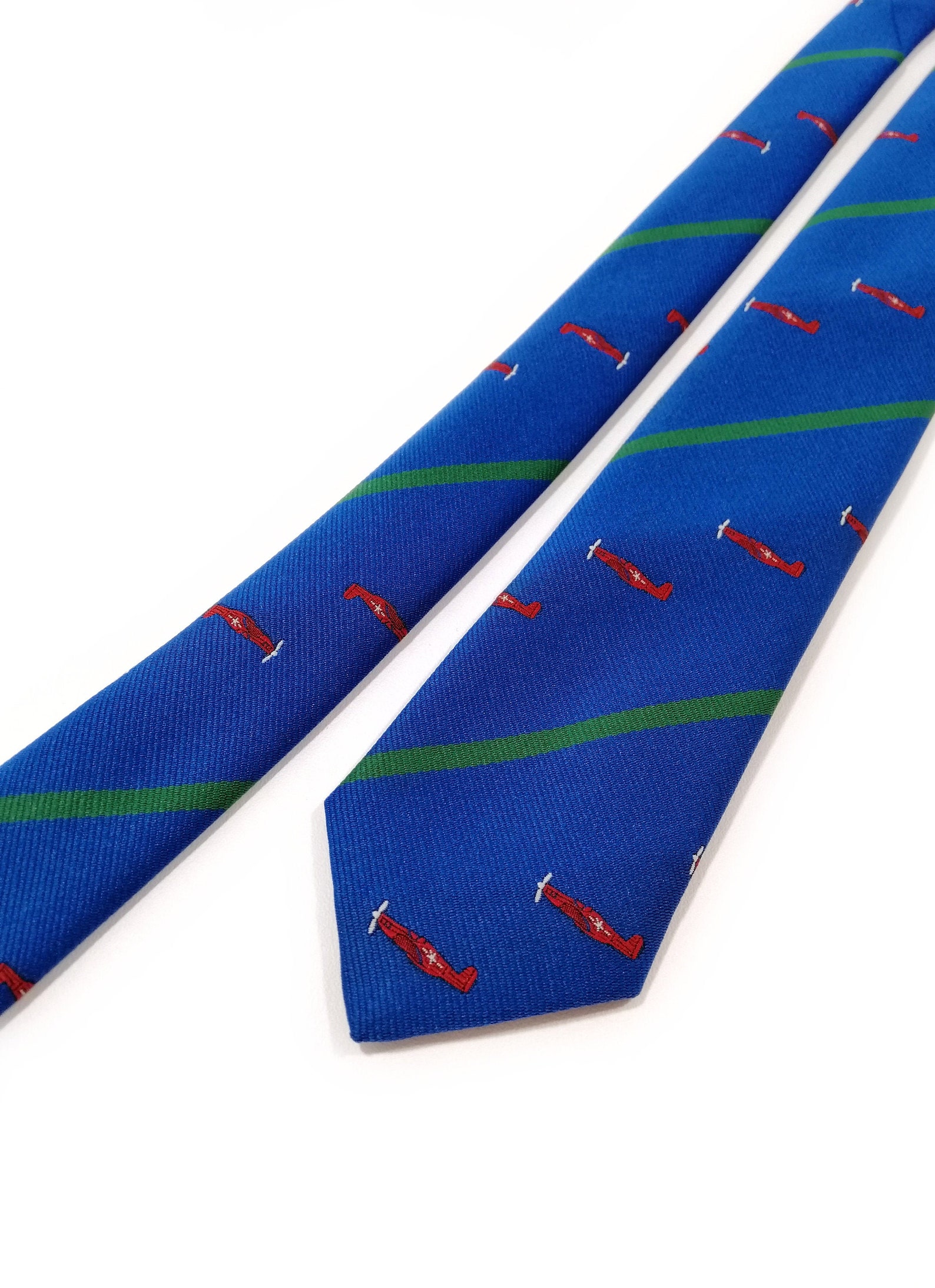 Skinny Blue Aviation Tie Gift for Pilot Airman Necktie | Etsy