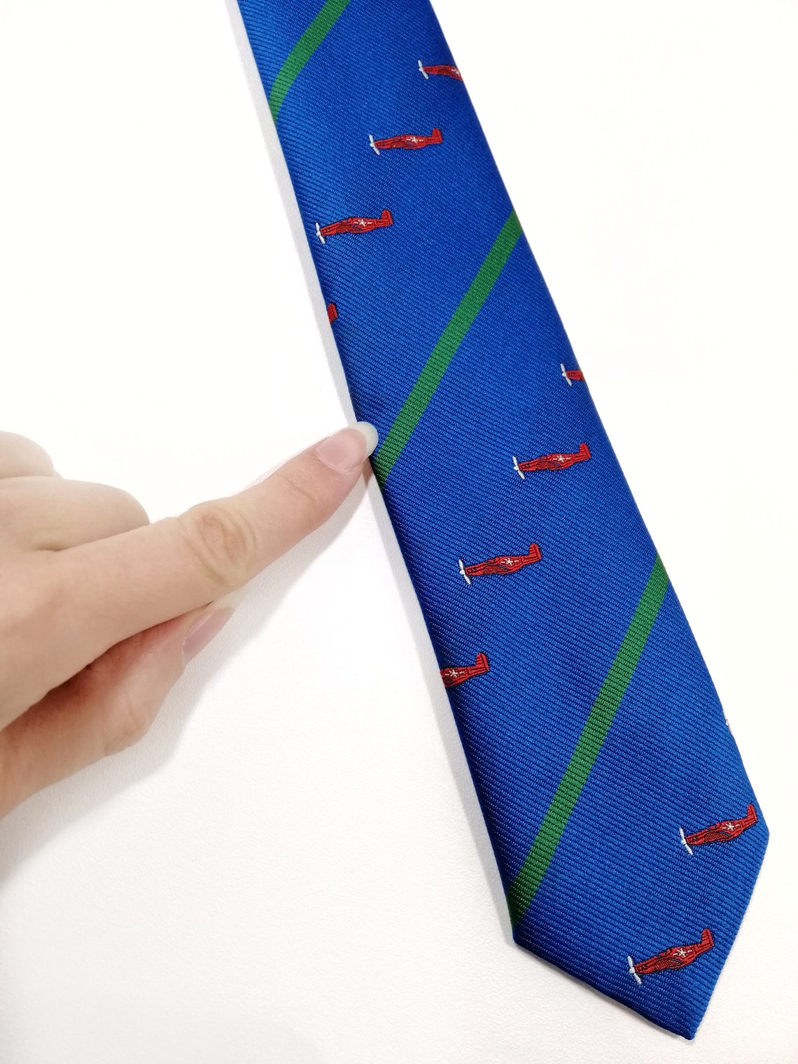 Skinny Blue Aviation Tie Gift for Pilot Airman Necktie | Etsy
