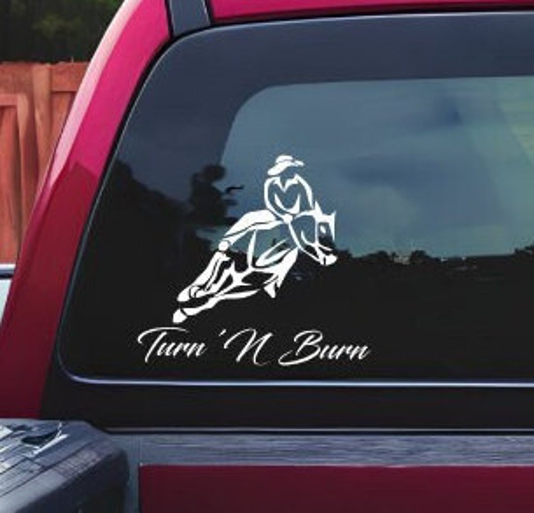 Barrel Racing Horse Window Decal - Etsy