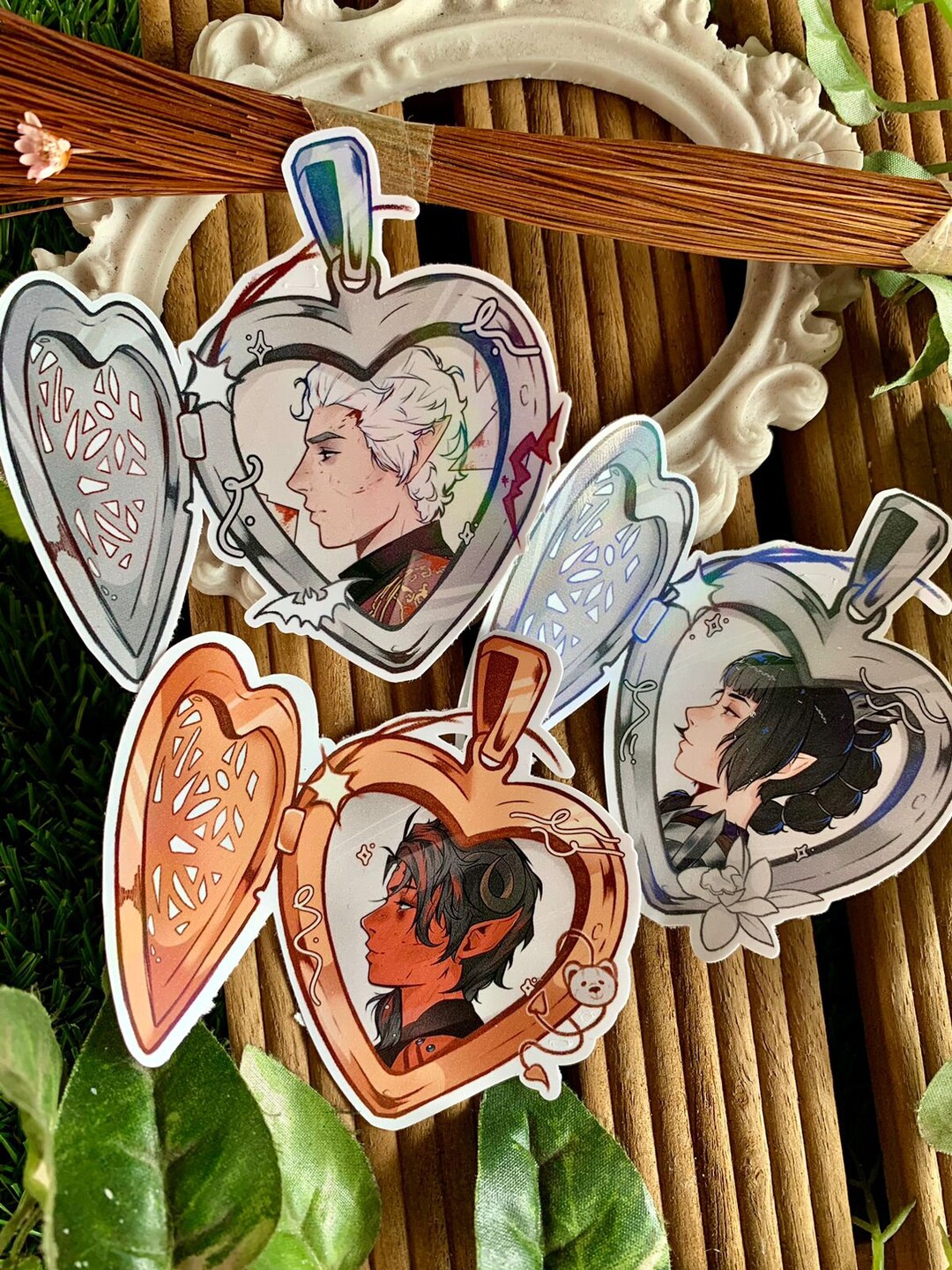 Holo Sticker Astarion, Shadowheart & Karlach Pendant Baldur's Gate 3 ...