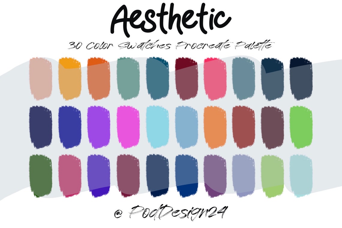 Procreate Color Palette 30 Swatches Aesthetic Procreate | Etsy