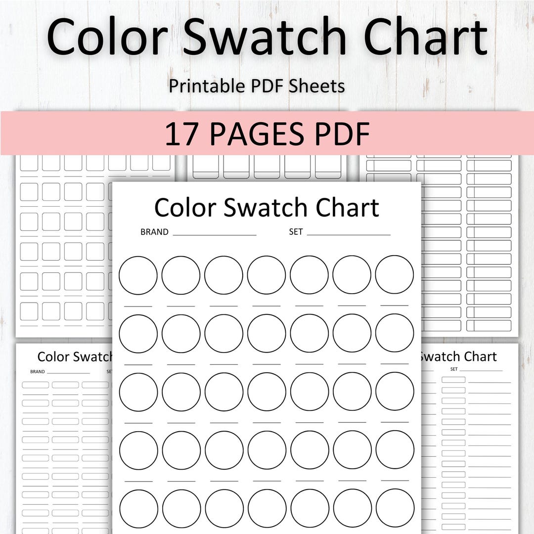 Printable Color Swatch Chart - Blank Color Testing Page for Alcohol ...