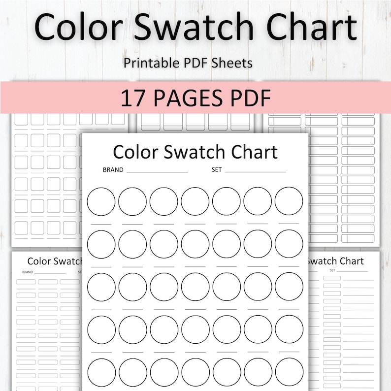Printable Color Swatch Chart - Blank Color Testing Page for Alcohol ...