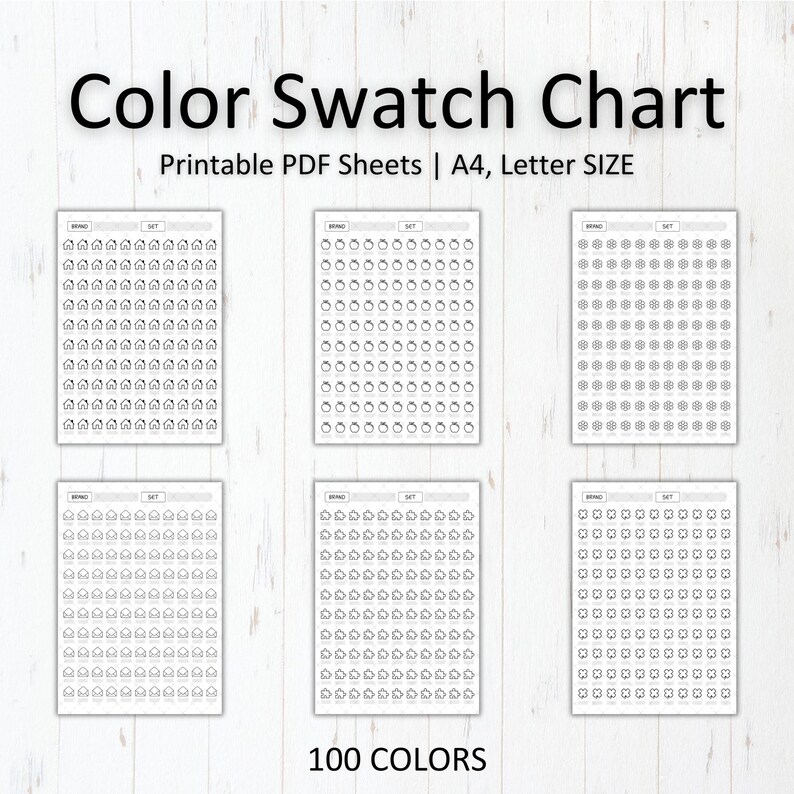 Printable Color Swatch Chart - Blank Color Testing Page for Alcohol ...