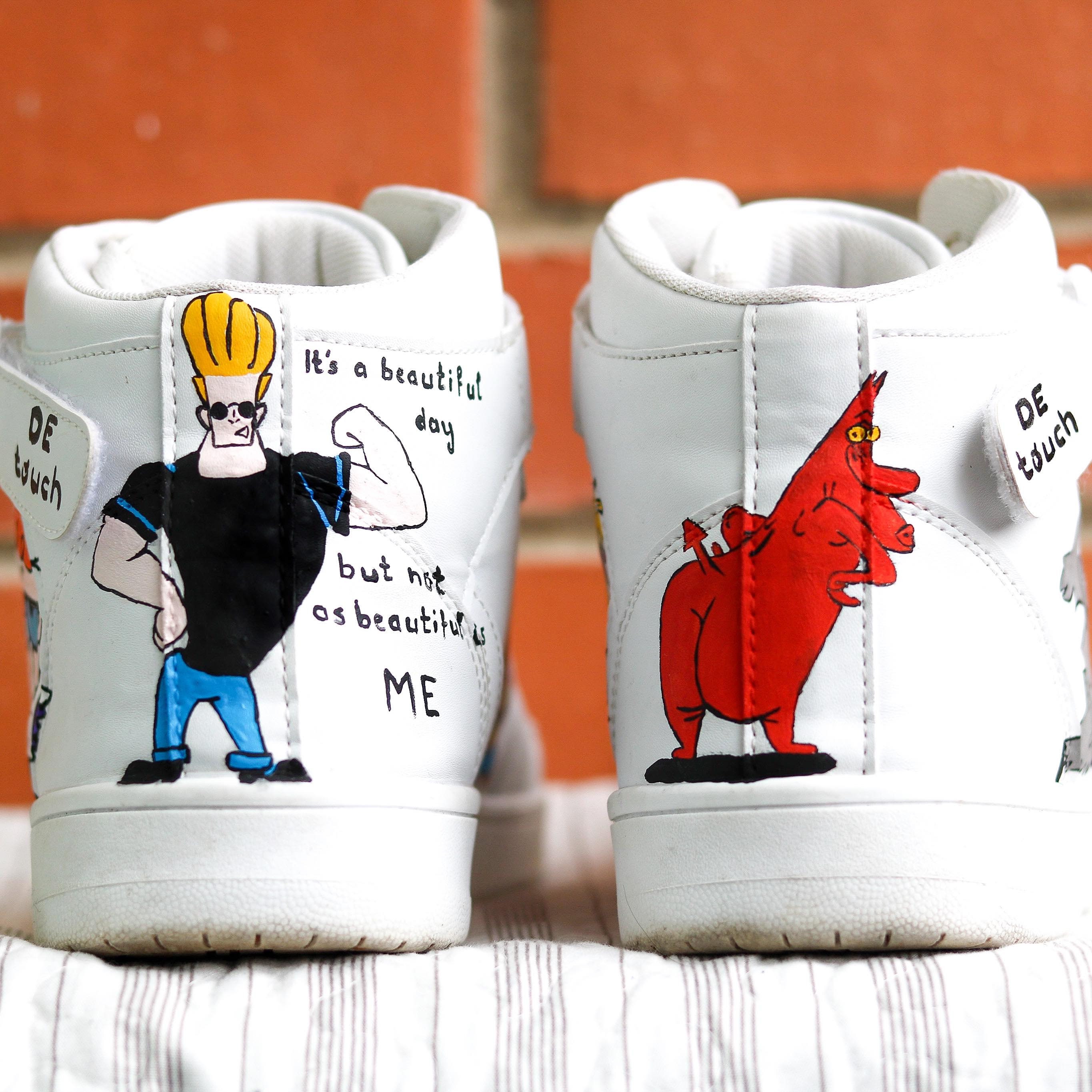 Custom Hand Painted Shoes, Hand Painted Cartoon Shoes, Cartoon Painted ...