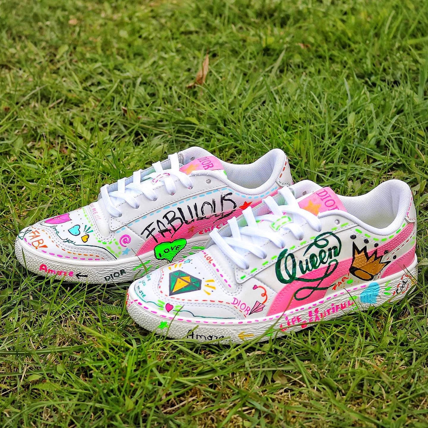 Custom Hand Painted Shoes, Painted Shoes, Personalised Neon Painted ...