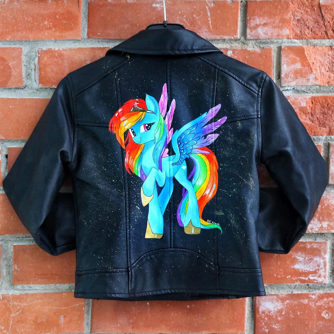 Hand Painted Leather Jacket, Leather Jacket, Art Jacket, Little Pony ...