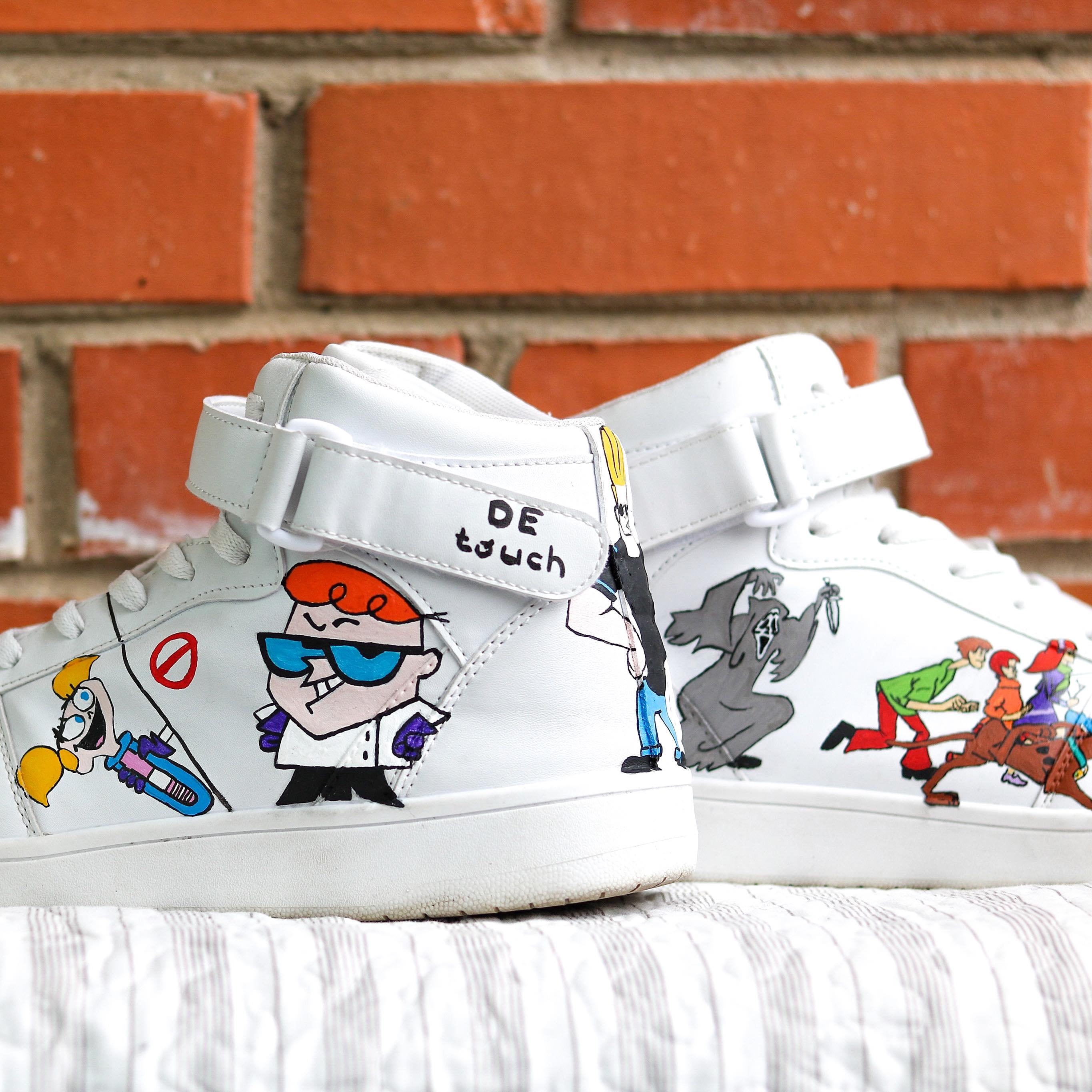 Custom Hand Painted Shoes, Hand Painted Cartoon Shoes, Cartoon Painted ...