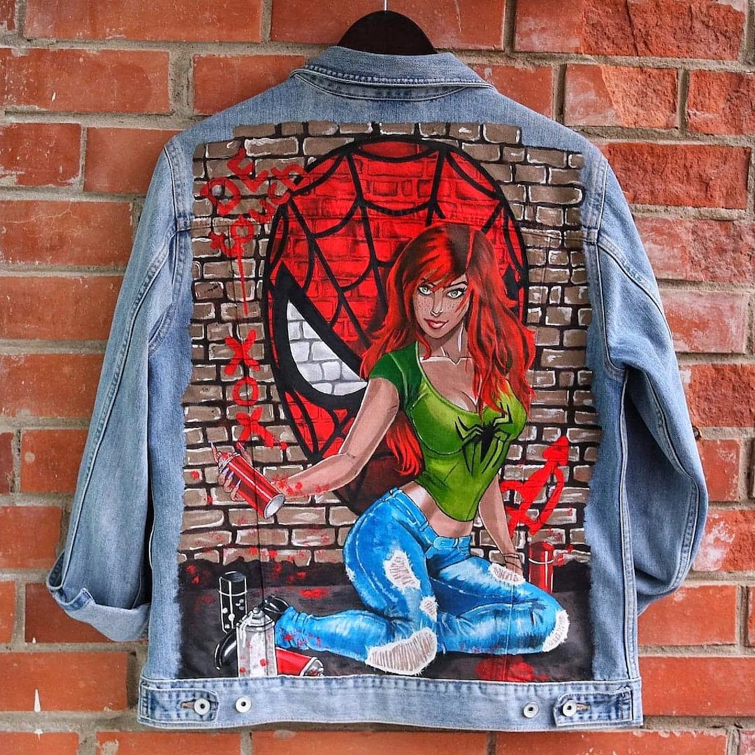 Hand Painted Custom Denim Jacket, Jean Jacket, Art Jacket, Denim Jacket ...