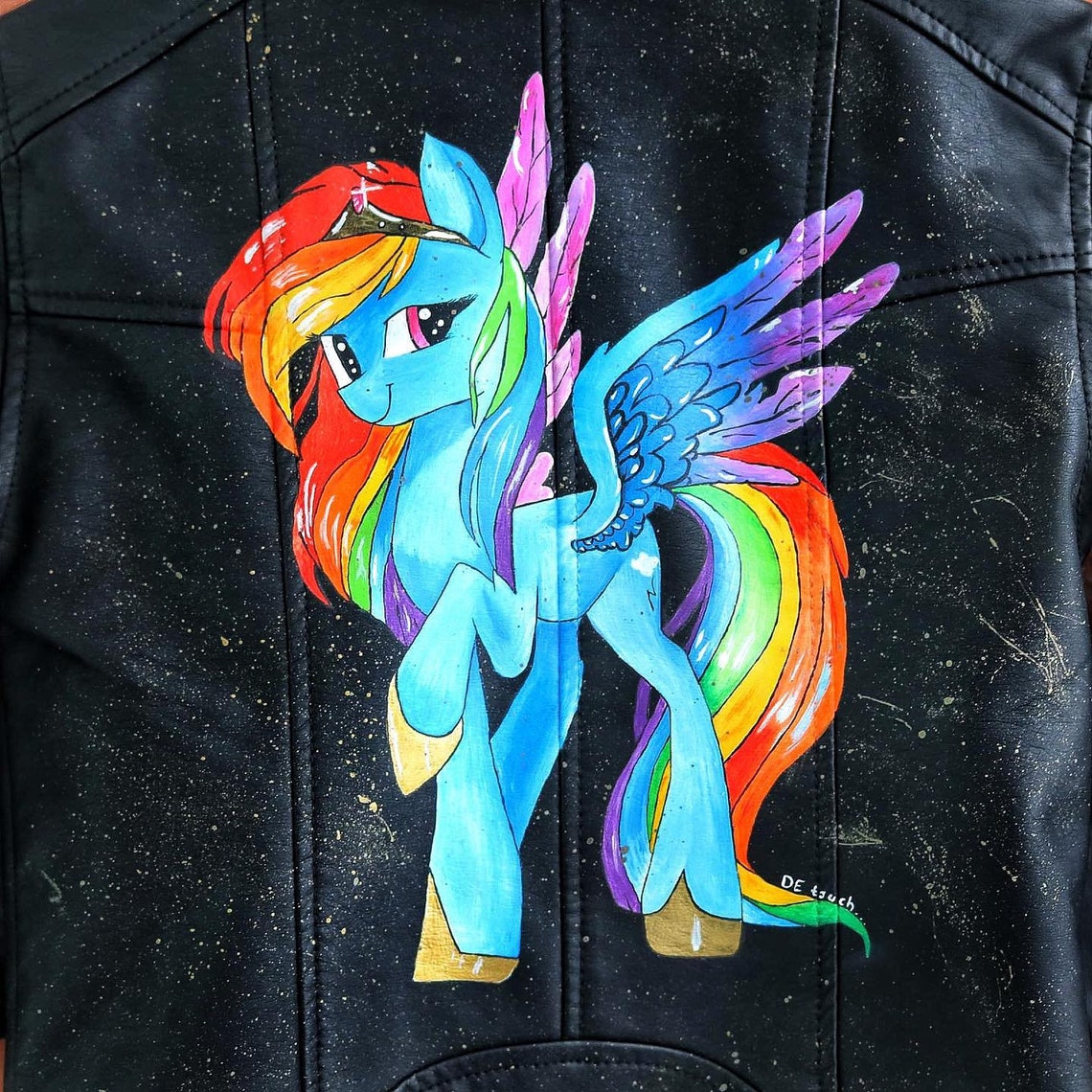 Hand Painted Leather Jacket, Leather Jacket, Art Jacket, Little Pony ...