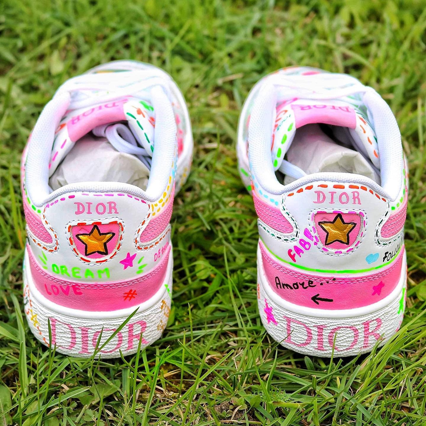 Custom Hand Painted Shoes, Painted Shoes, Personalised Neon Painted ...