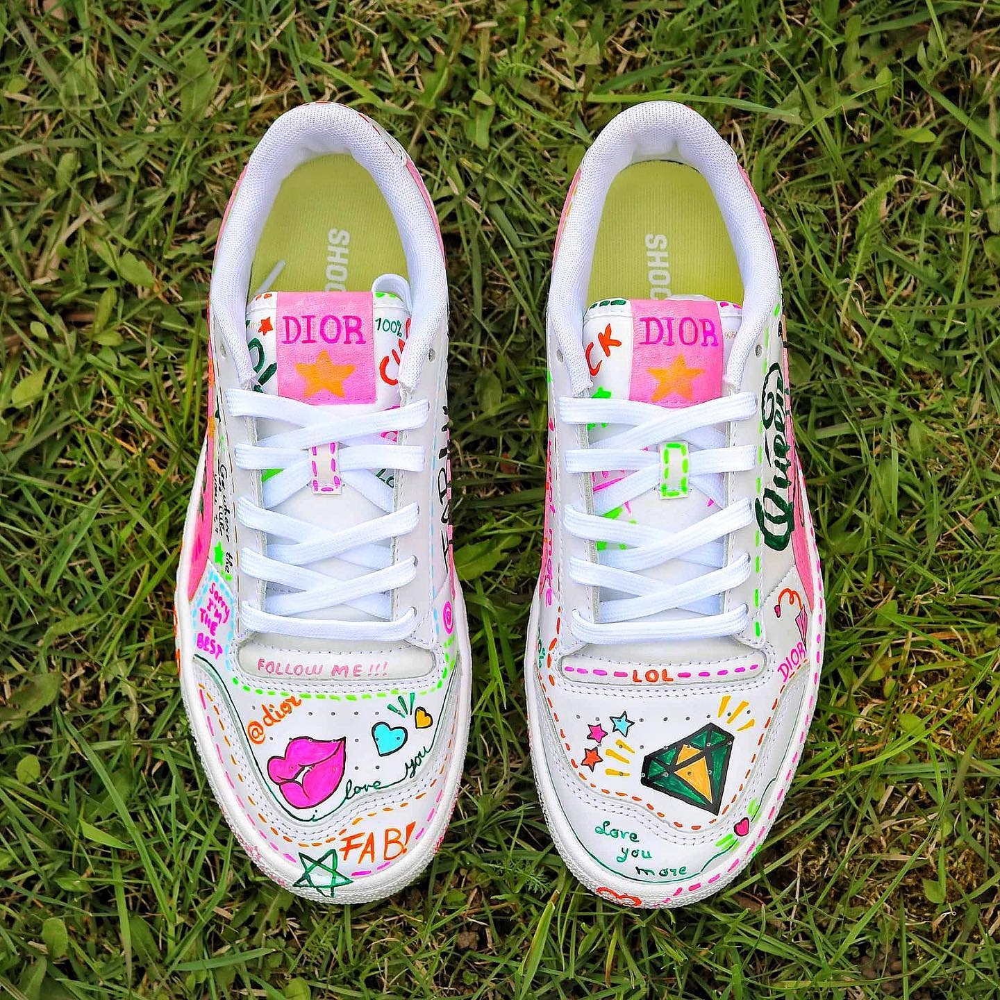Custom Hand Painted Shoes, Painted Shoes, Personalised Neon Painted ...