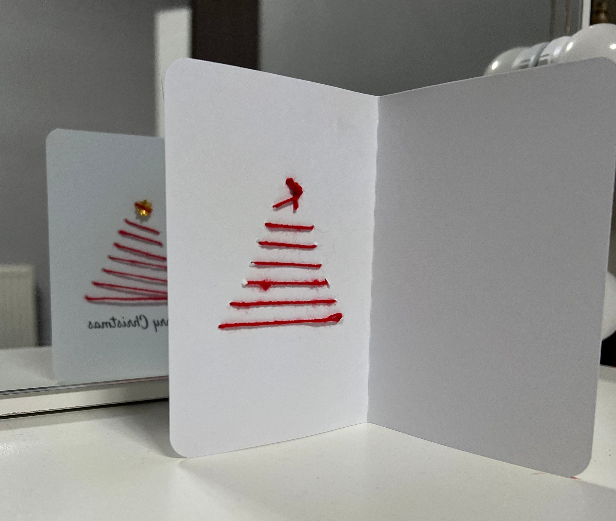 3x Christmas Tree Embroidery Activity Card, Make Your Own Christmas ...