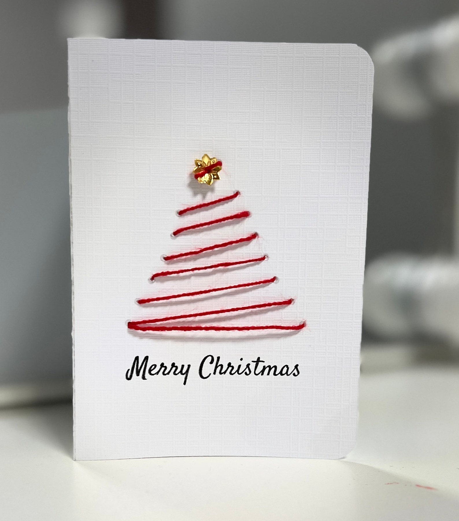 3x Christmas Tree Embroidery Activity Card, Make Your Own Christmas ...
