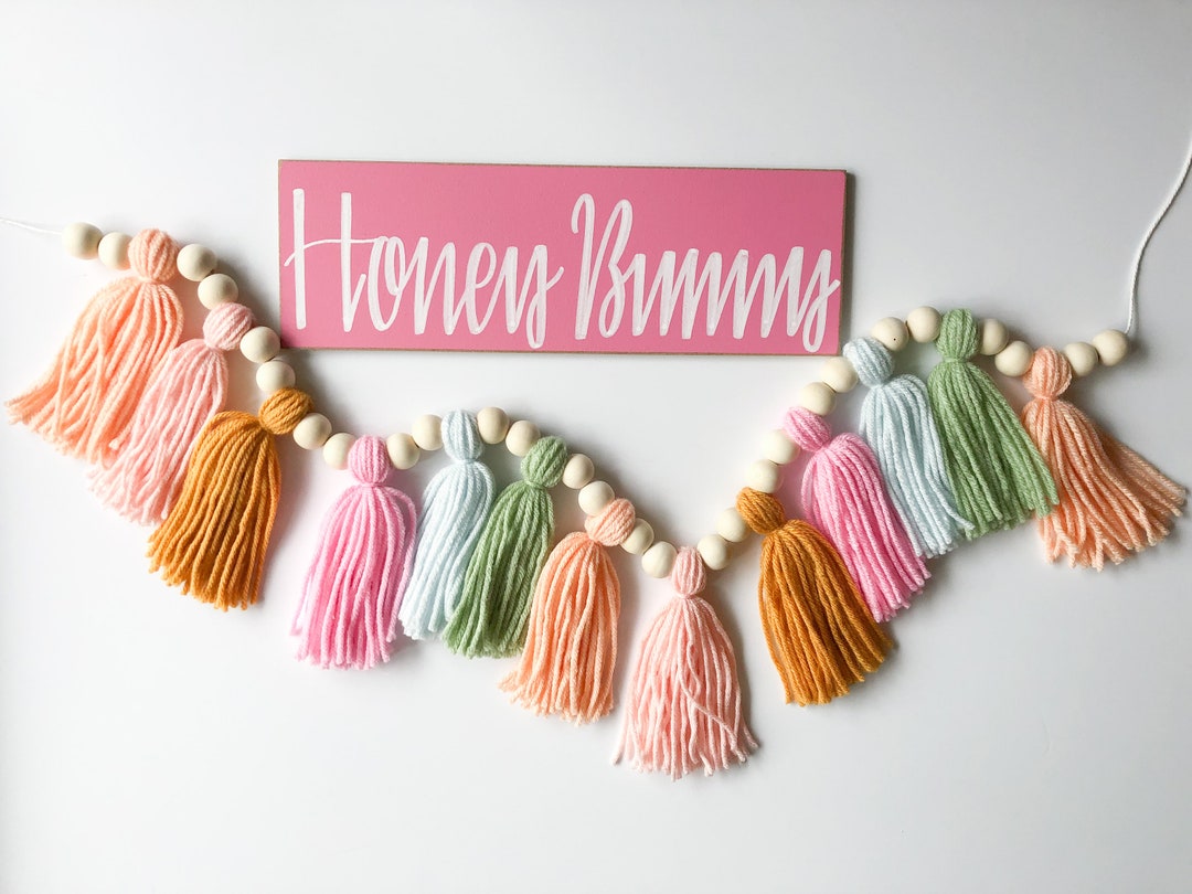 Boho Spring Tassel Garland/boho Easter Decor/nursery Room Decor/spring ...