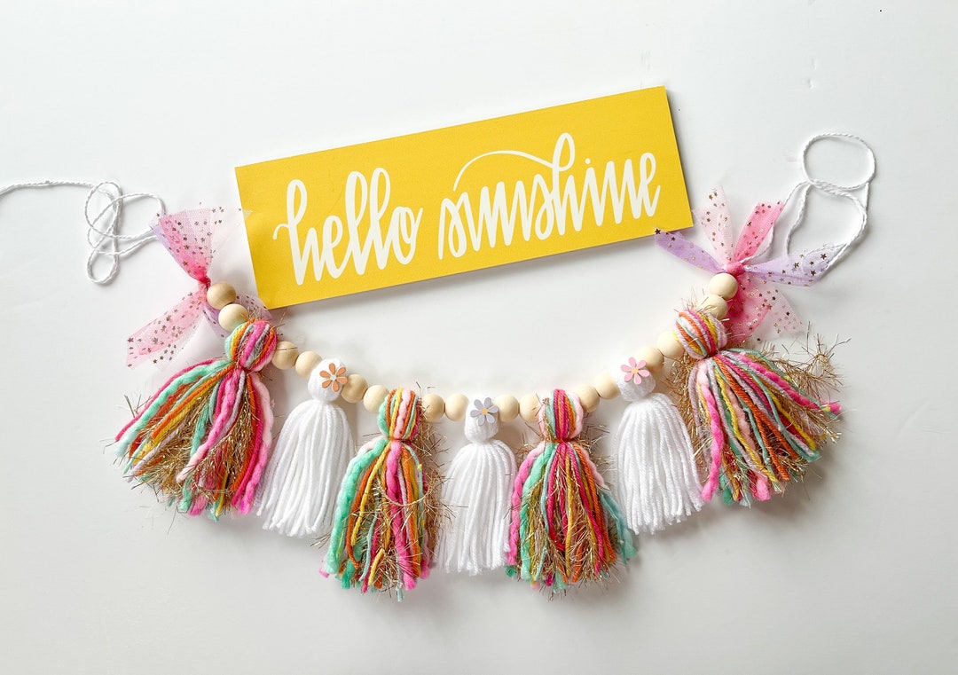 Vibrant Spring Flower Garland/sparkle Spring Garland/rainbow Decor ...