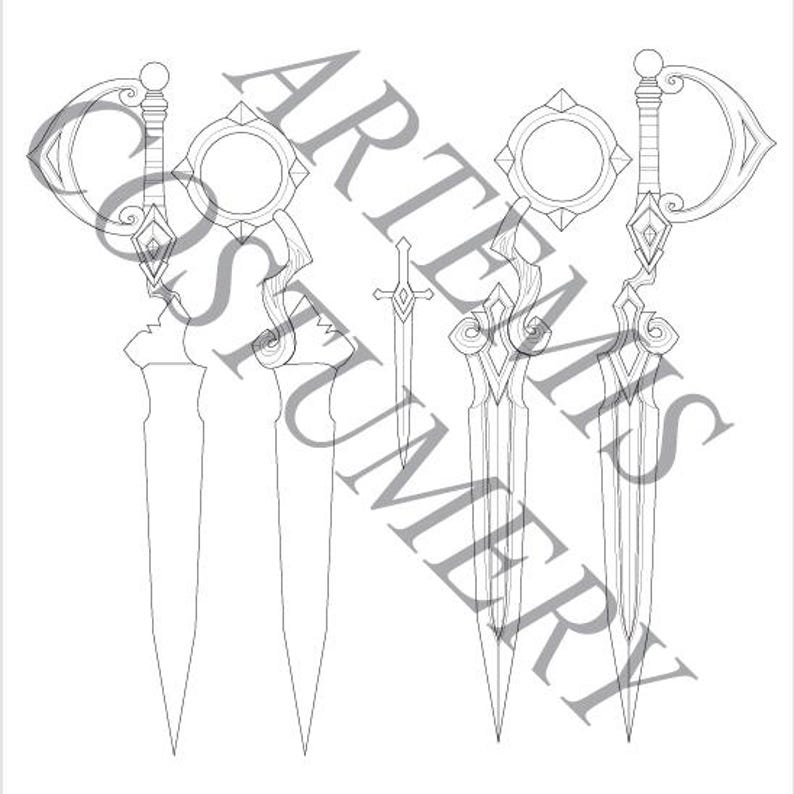 Battle Queen Gwen Scissors and Needle Blueprint (lol, League of Legends ...