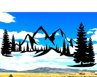 Mountain Scene Decal | Etsy