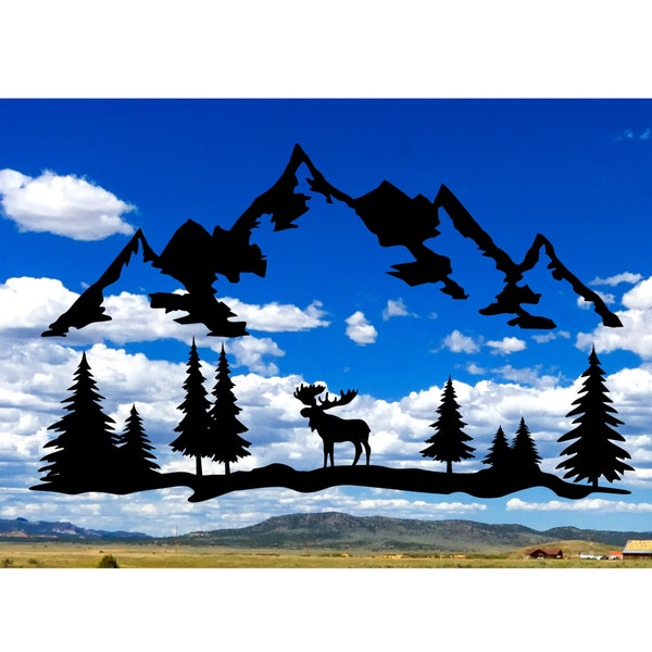 Mountain Scene Decal - Etsy