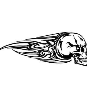 Flaming Skull Vinyl Decal high Quality Oracal 651 Vinyl many Sizes ...