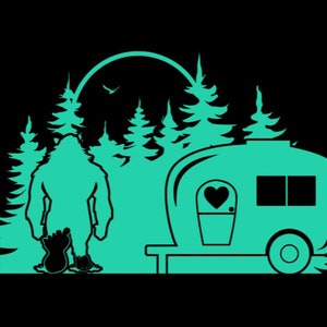 Bigfoot Tree Lined Sunset Camper Camping RV Design Vinyl Decal high ...
