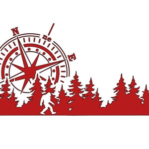 Bigfoot Compass Rose Forest Decal vinyl Decal high Quality - Etsy