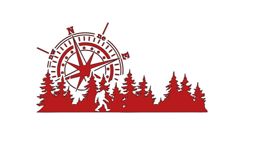 Bigfoot Compass Rose Forest Decal vinyl Decal high Quality - Etsy