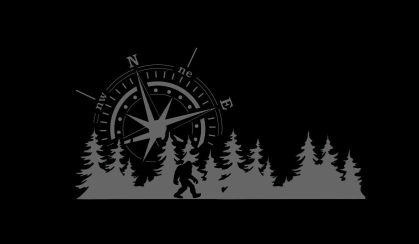 Bigfoot Compass Rose Forest Decal vinyl Decal high Quality - Etsy