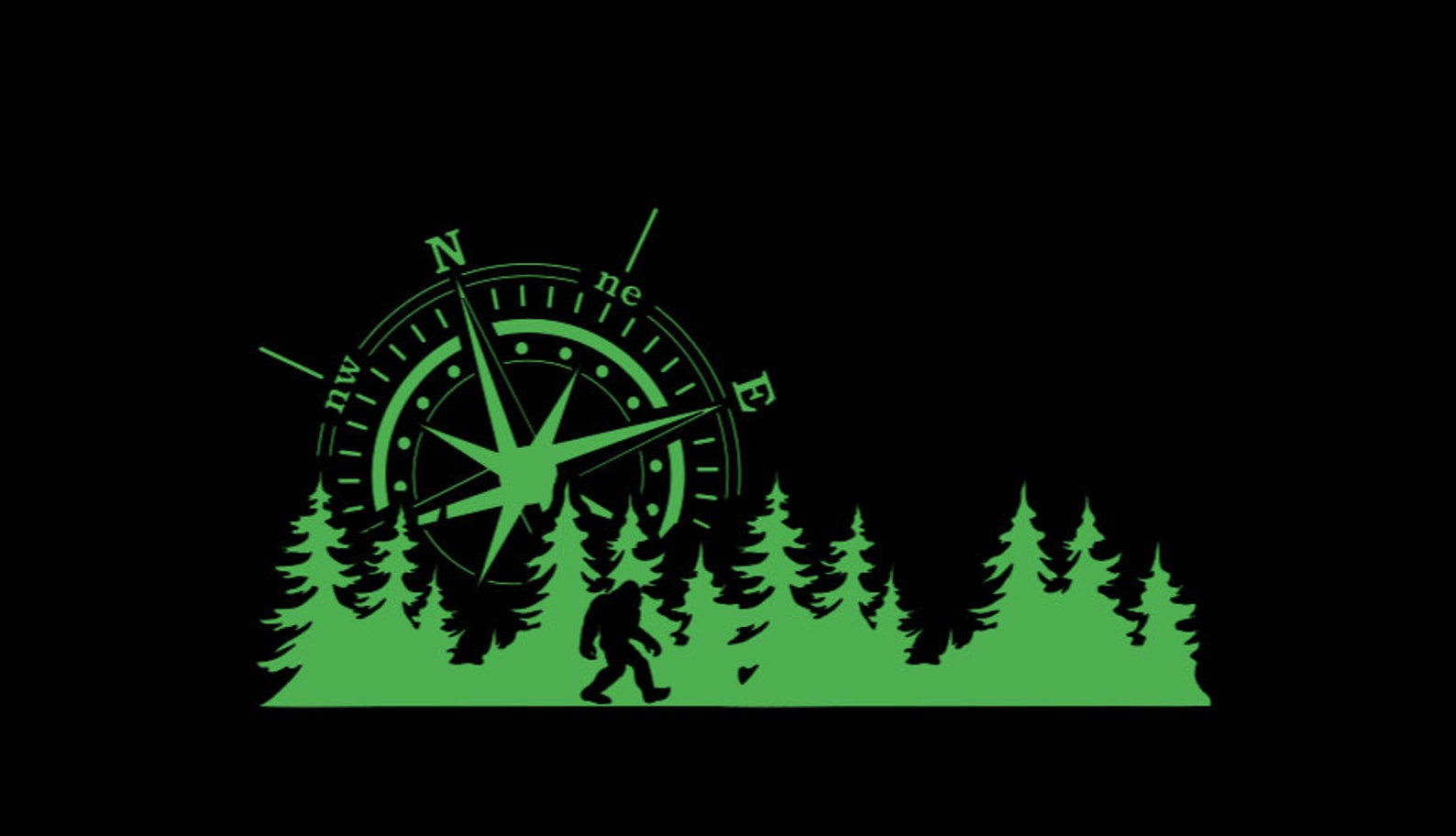 Bigfoot Compass Rose Forest Decal vinyl Decal high Quality - Etsy