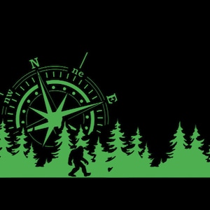Bigfoot Compass Rose Forest Decal vinyl Decal high Quality - Etsy