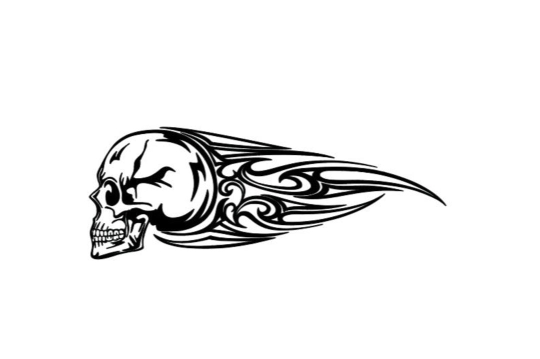 Flaming Skull Vinyl Decal high Quality Oracal 651 Vinyl many Sizes ...