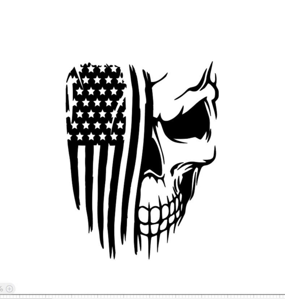 American Flag Skull Skeleton USA Vinyl Decal high Quality Oracal 651 ...
