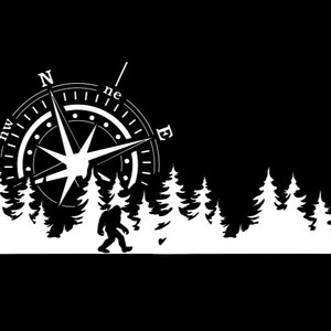 Bigfoot Compass Rose Forest Decal vinyl Decal high Quality - Etsy