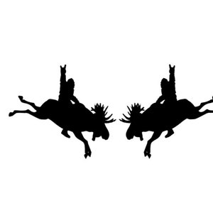 Bigfoot Bucking Moose Bigfoot Sasquatch Vinyl Decal *high Quality ...
