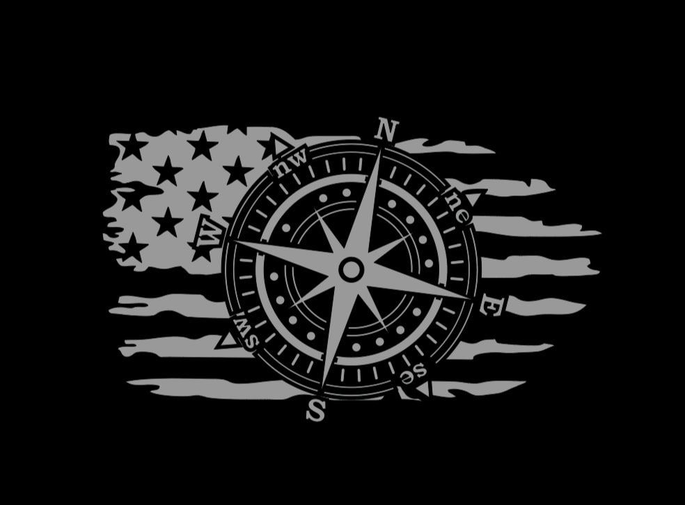 American Flag Compass Rose Vinyl Decal vinyl Decal high - Etsy