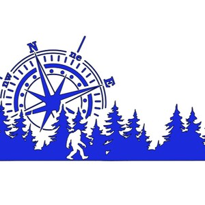 Bigfoot Compass Rose Forest Decal vinyl Decal high Quality - Etsy