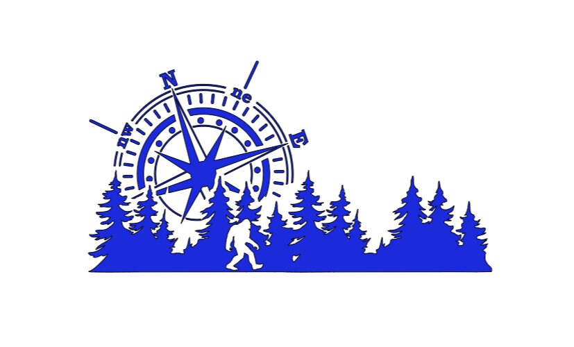 Bigfoot Compass Rose Forest Decal vinyl Decal high Quality - Etsy