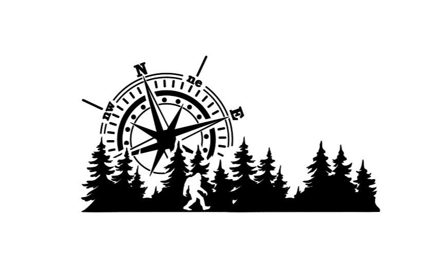 Bigfoot Compass Rose Forest Decal vinyl Decal high Quality - Etsy