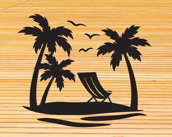 Beach Scene Decal | Etsy