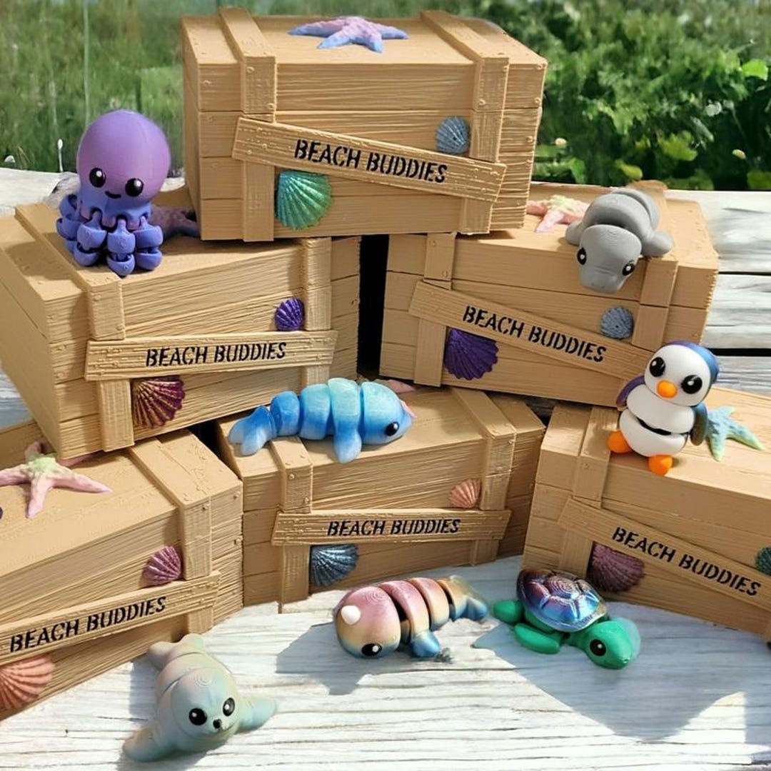 Beach Buddies Fun Pack - 3D Printed Beach-themed Collectibles for ...
