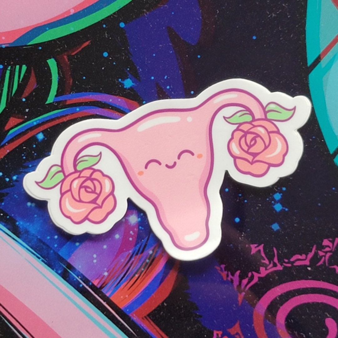 My Body My Choice Cute Kawaii Uterus Pink Sticker - Etsy
