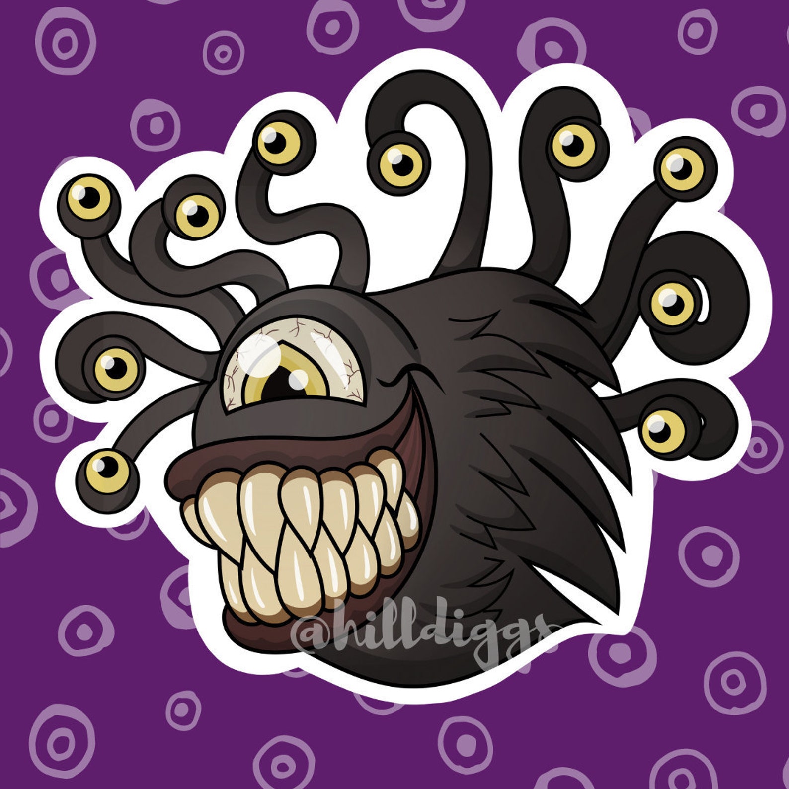 Cute Beholder Dnd Matte Sticker - Etsy